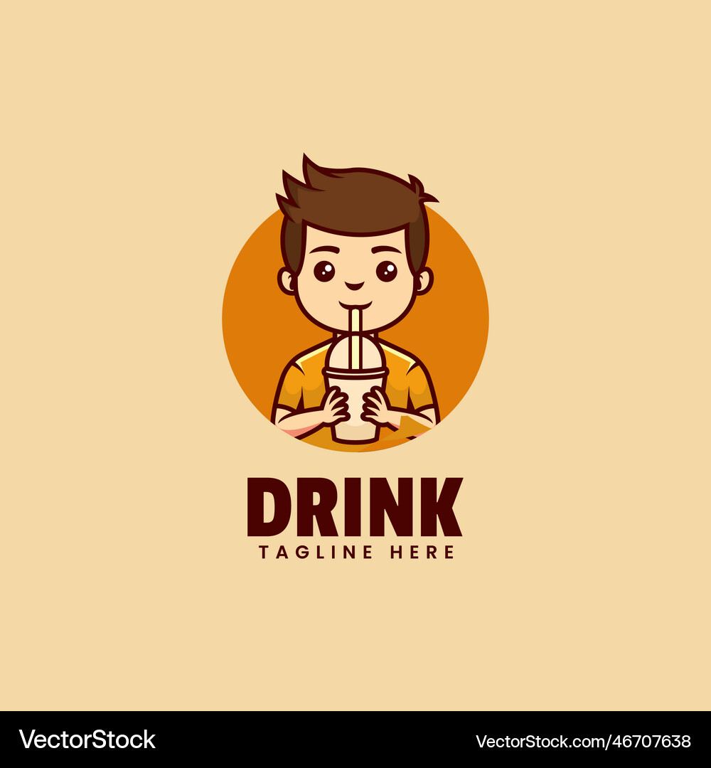 Logo boy mascot cartoon style Royalty Free Vector Image
