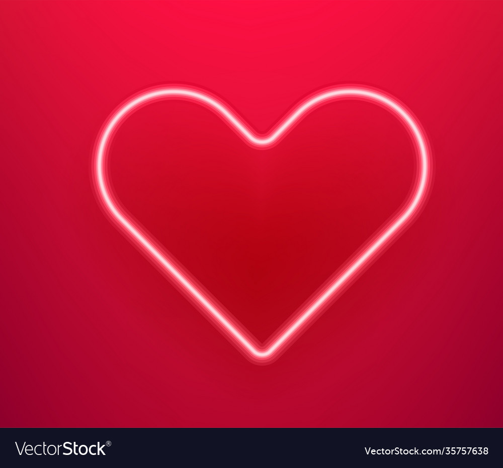 Neon glowing heart happy valentines day banner Vector Image