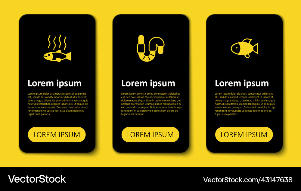 Set fish worm and dead business infographic Vector Image