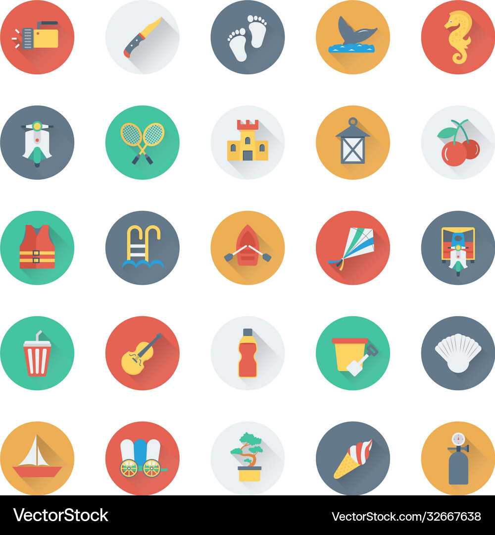 Summer and holidays icons 4 Royalty Free Vector Image