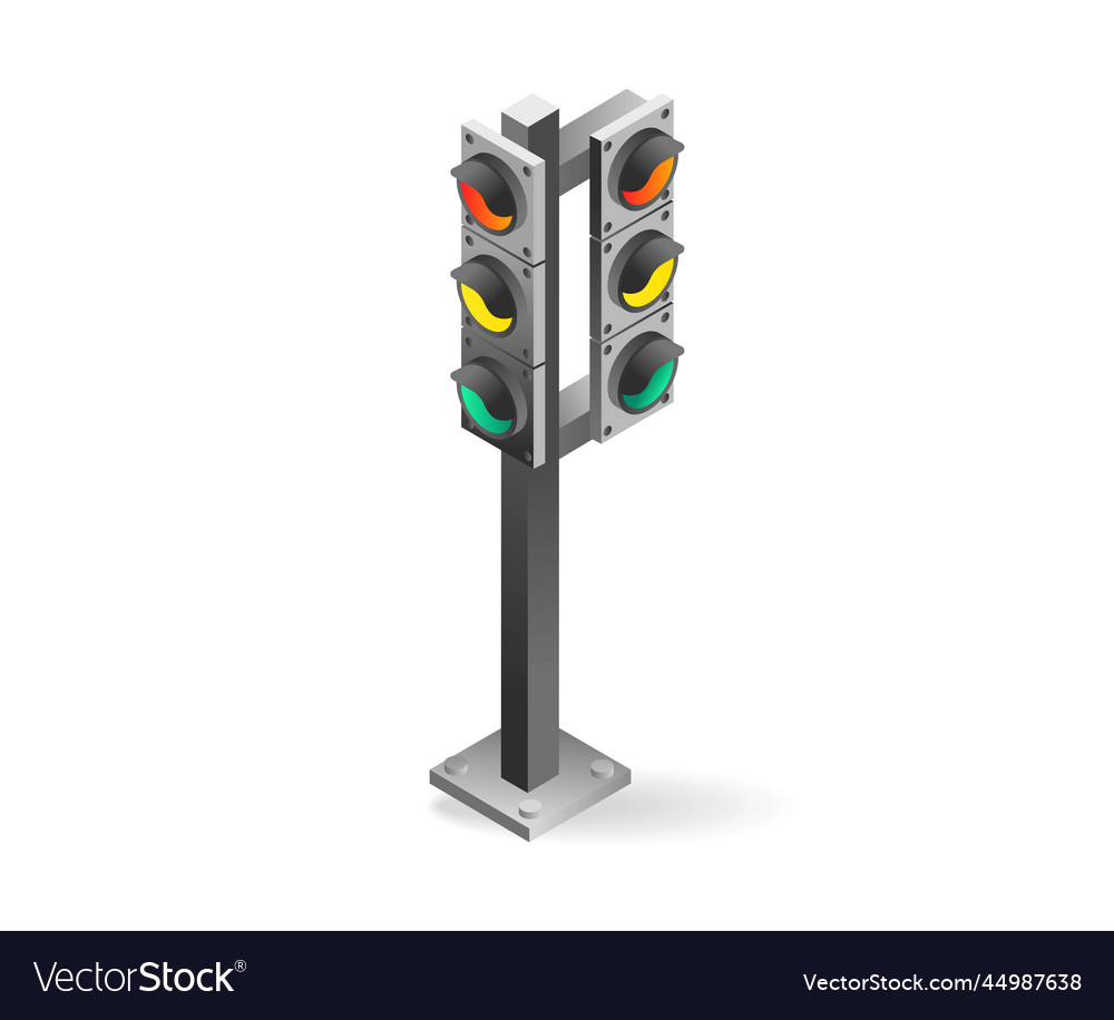 Traffic light isometric flat 3d concept Royalty Free Vector Traffic light isometric flat 3d concept Royalty Free Vector