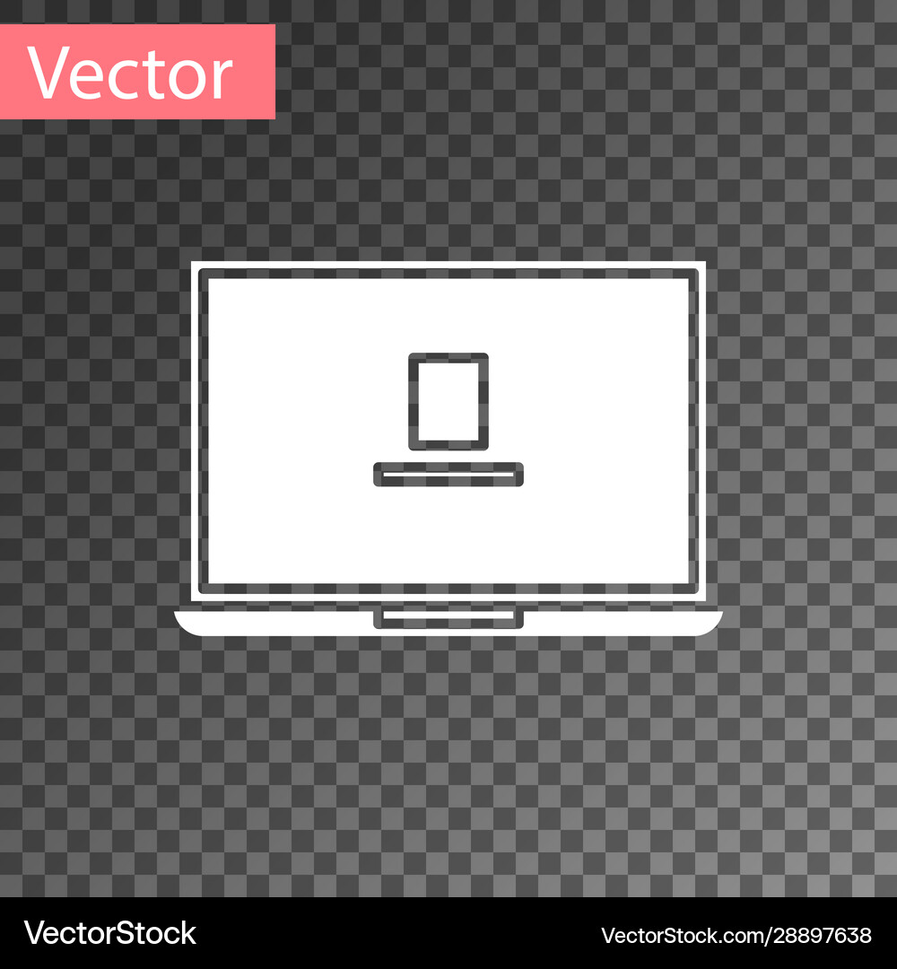 White laptop icon isolated on transparent Vector Image