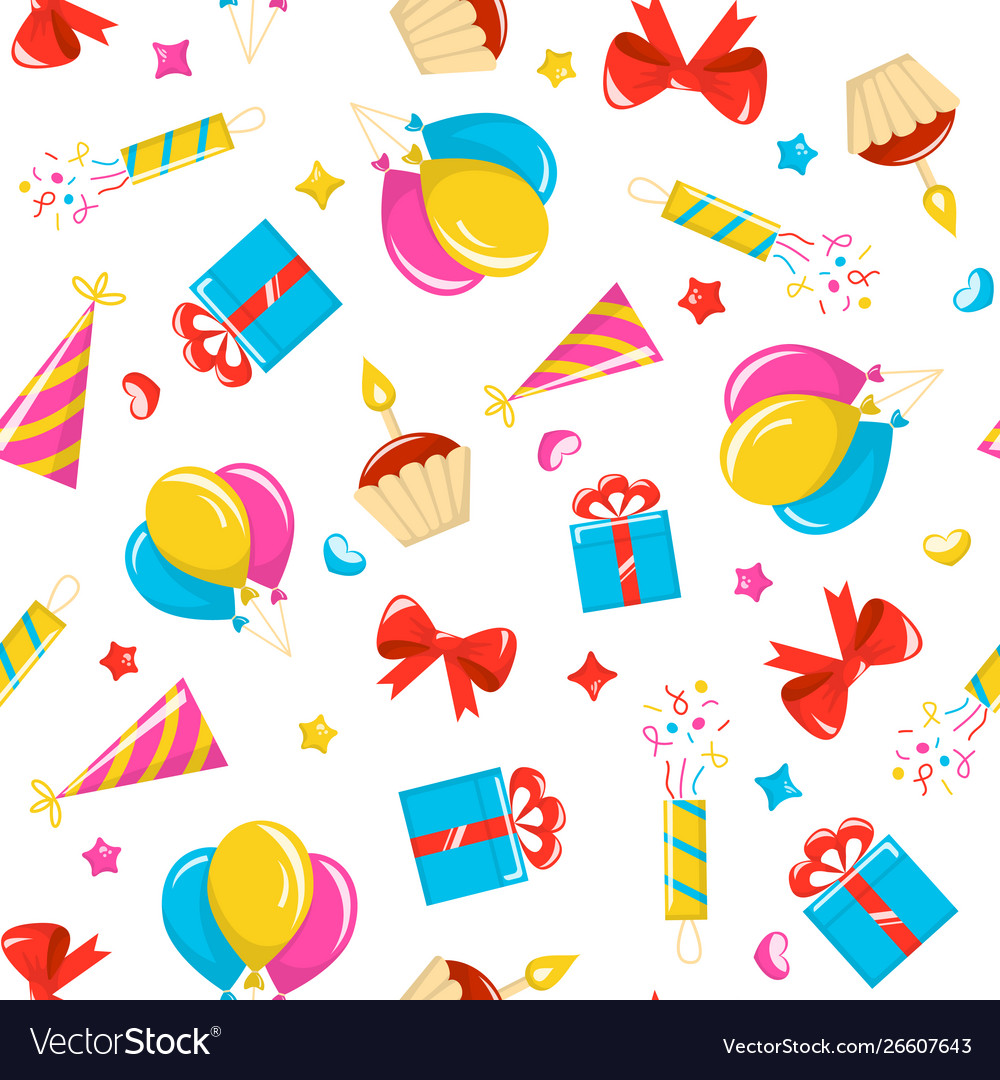 Birthday pattern Royalty Free Vector Image - VectorStock
