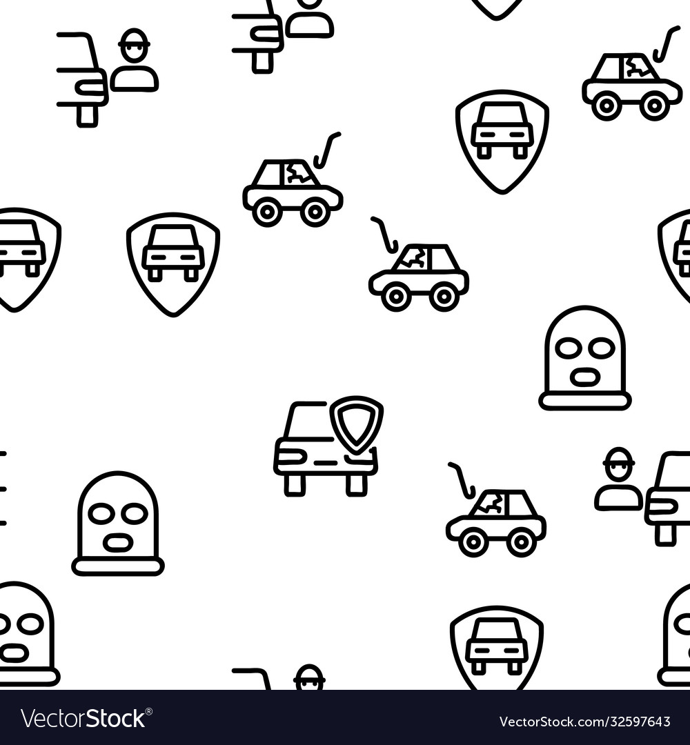 Car theft seamless pattern Royalty Free Vector Image