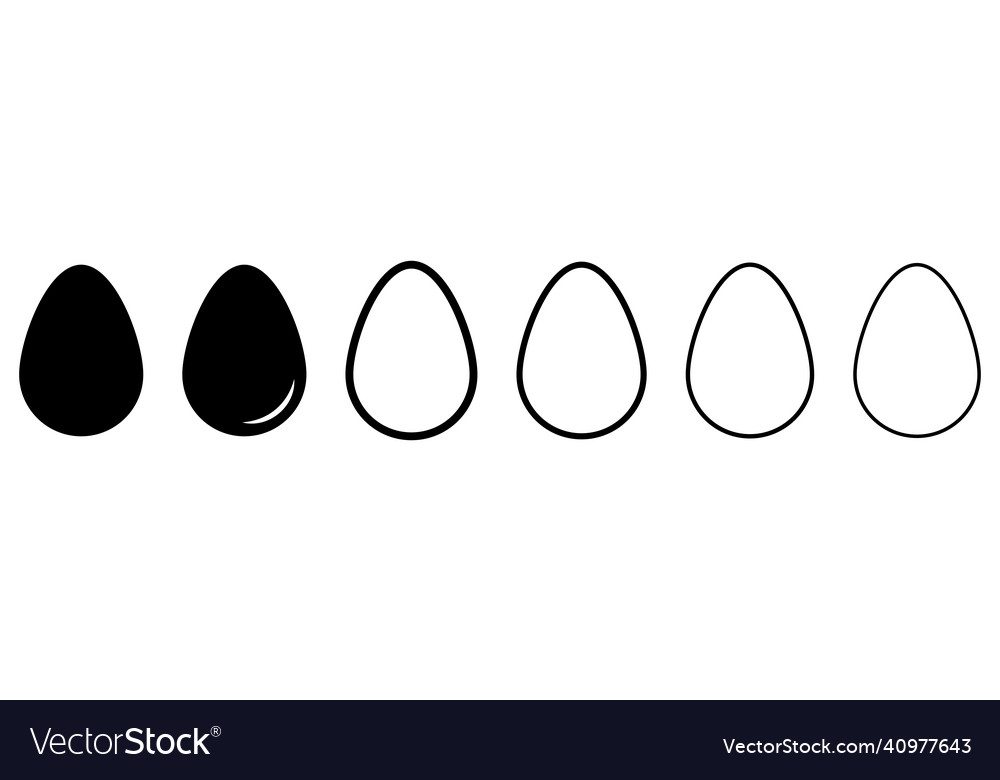 Egg icon set Royalty Free Vector Image - VectorStock