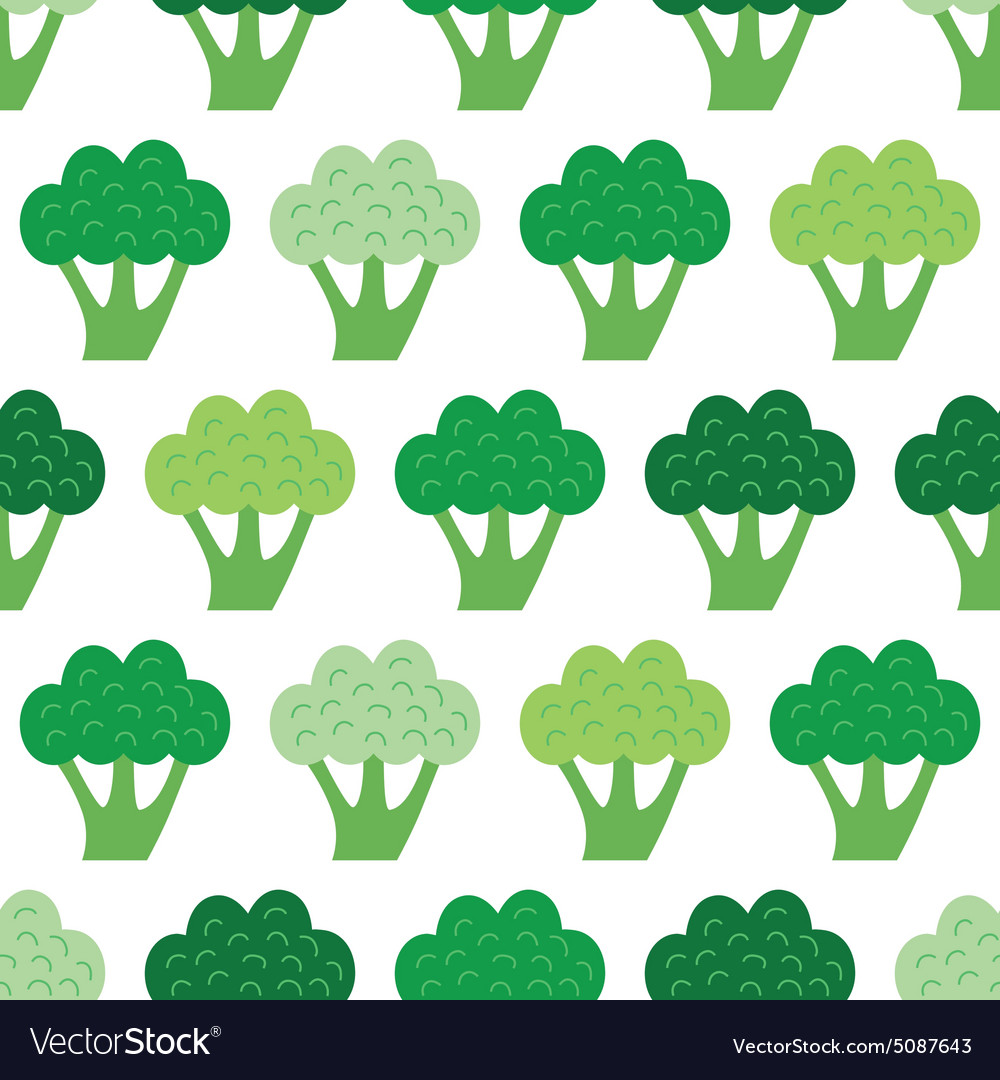 Fun broccoli seamless pattern Royalty Free Vector Image