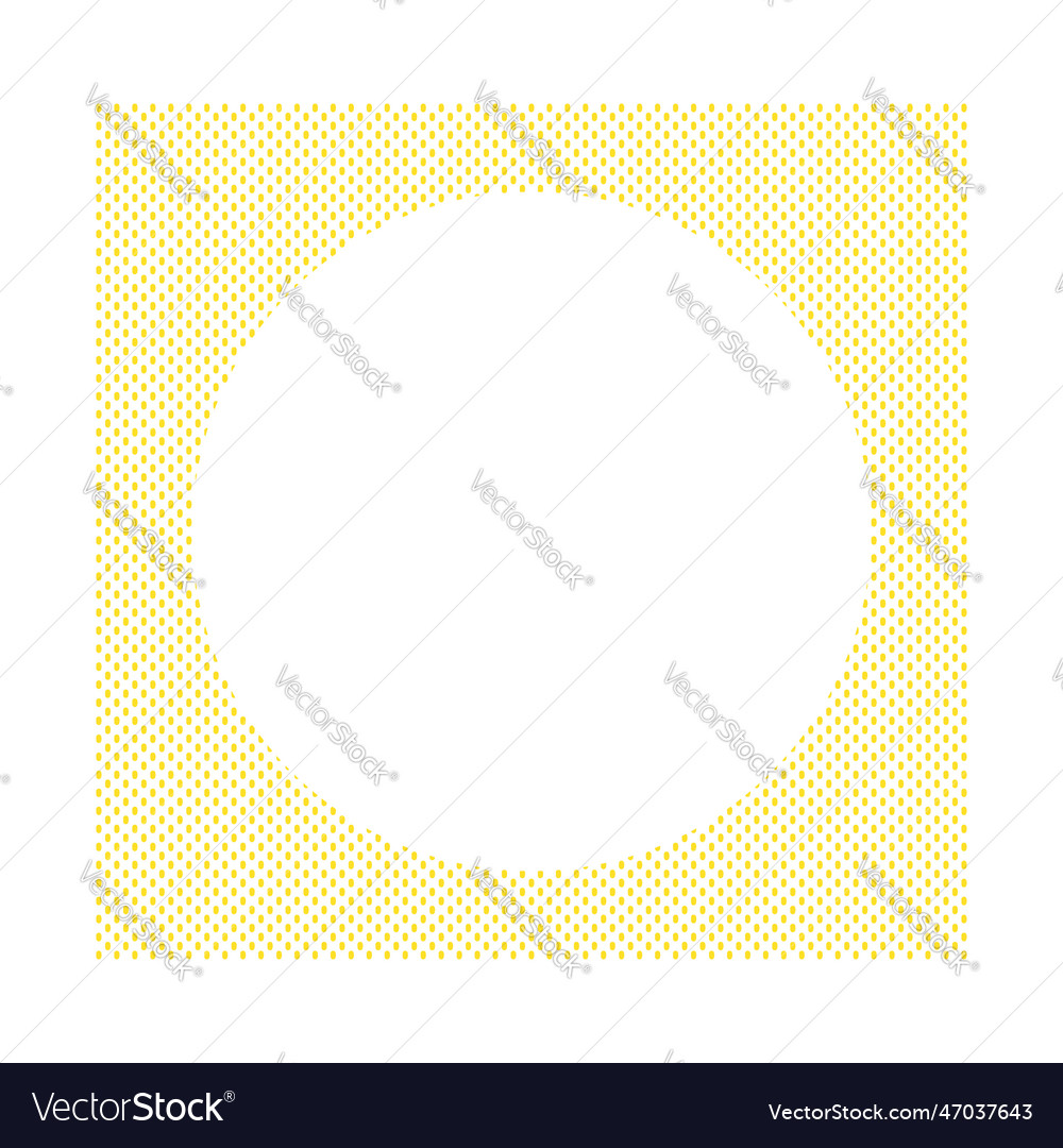 Geometric doted rectangle circle border template Vector Image
