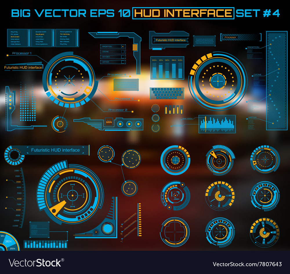 Graphic Touch User Interface Hud Royalty Free Vector Image