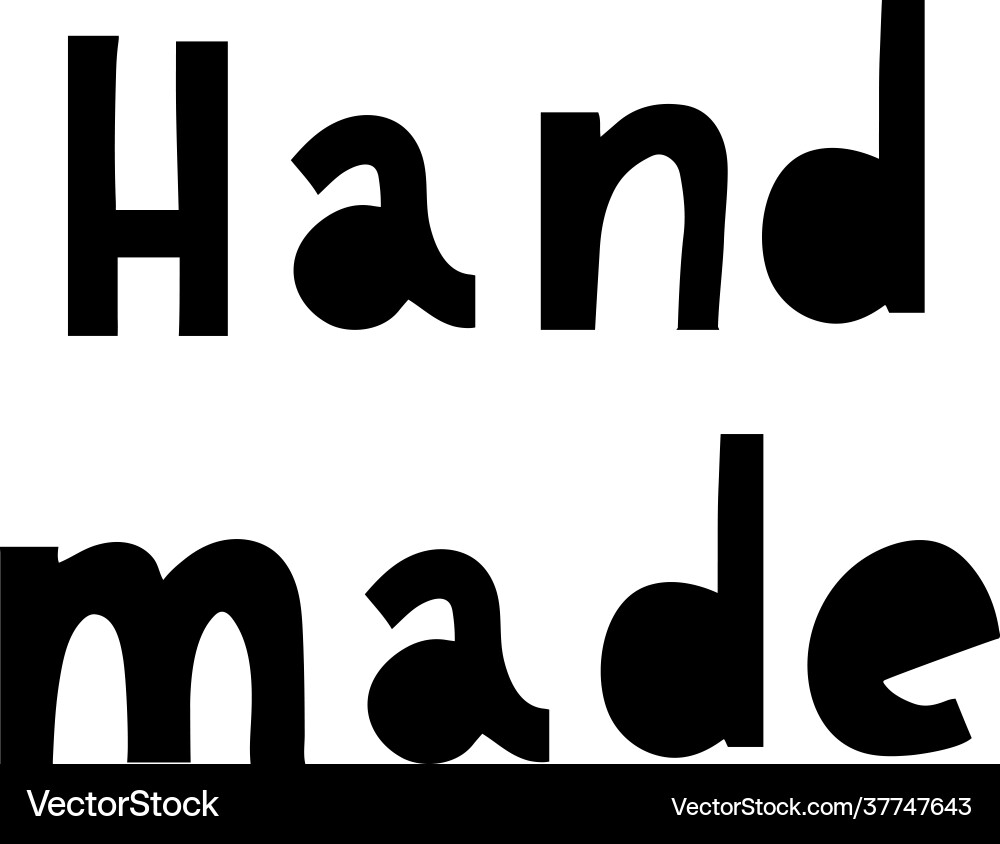 Hand made text font icon sign lettering Royalty Free Vector