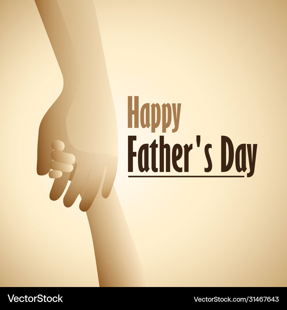 Happy fathers day with hold child hand Royalty Free Vector