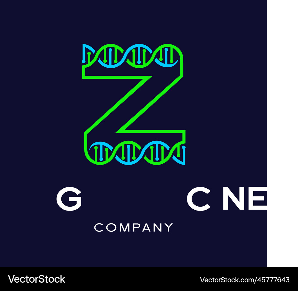 Letter z genetic dna logo template design Vector Image