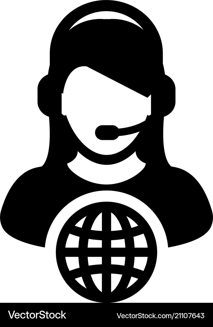Network icon female customer service person Vector Image