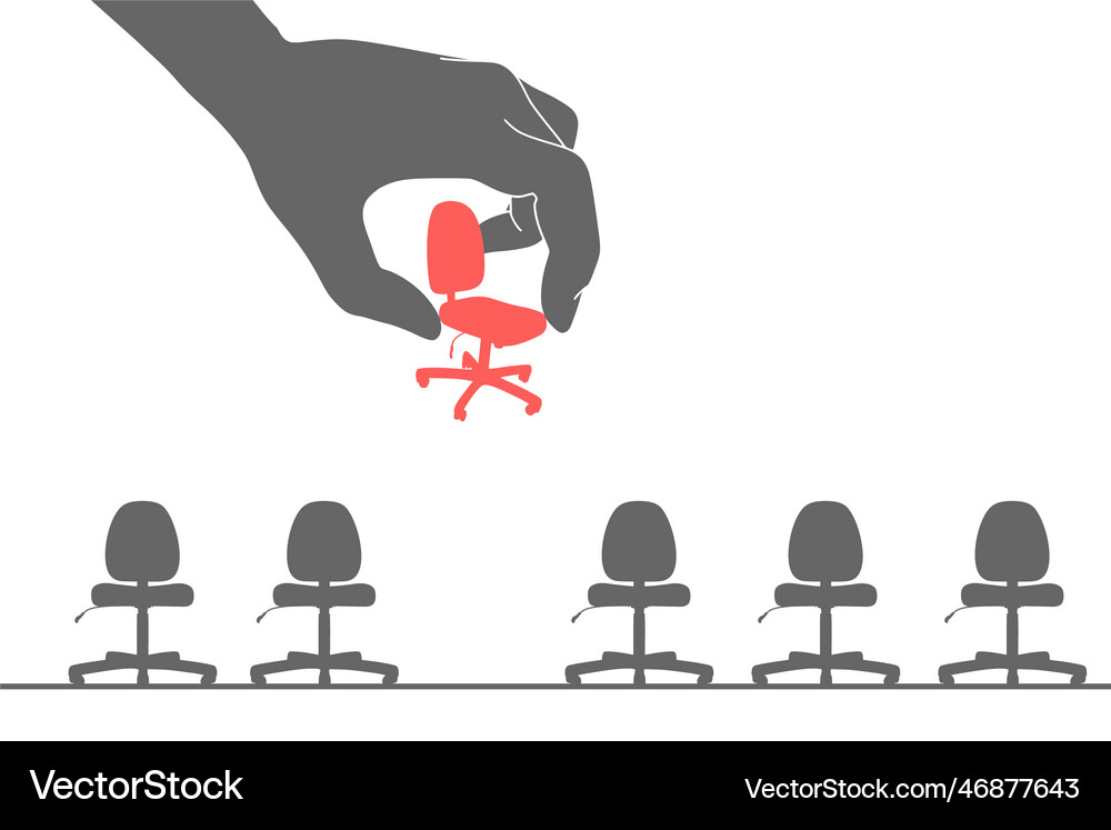 Office chairs row standing out from the crowd Vector Image