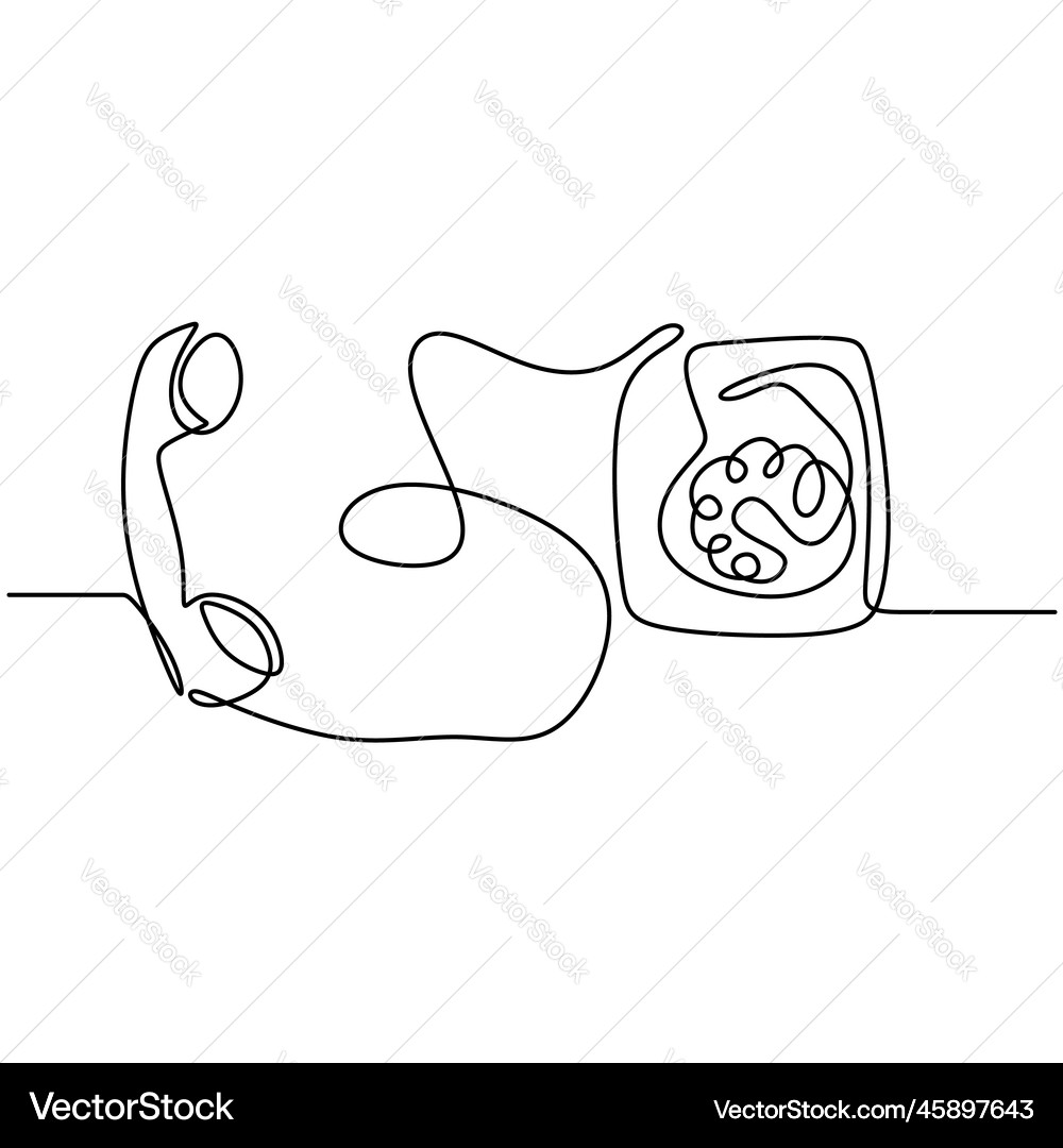 One continuous line drawing of old vintage Vector Image