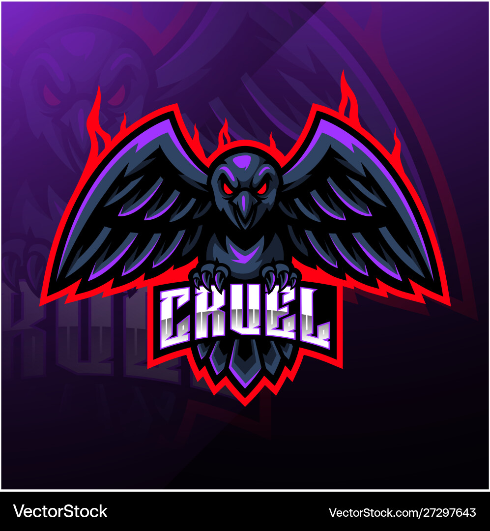 Raven sport mascot logo design Royalty Free Vector Image