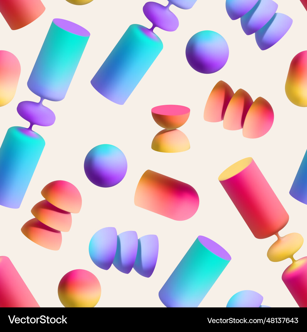 Seamless pattern with collection of colorful Vector Image