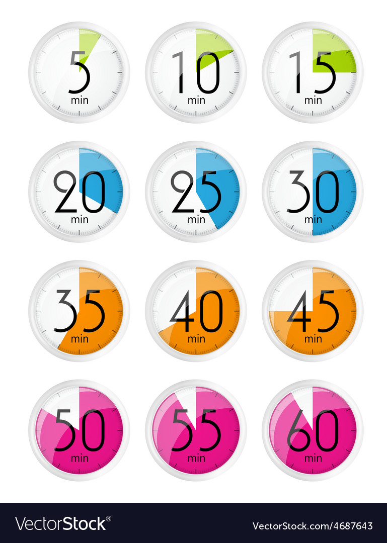 Silver watch designation minutes Royalty Free Vector Image Silver watch designation minutes Royalty Free Vector Image