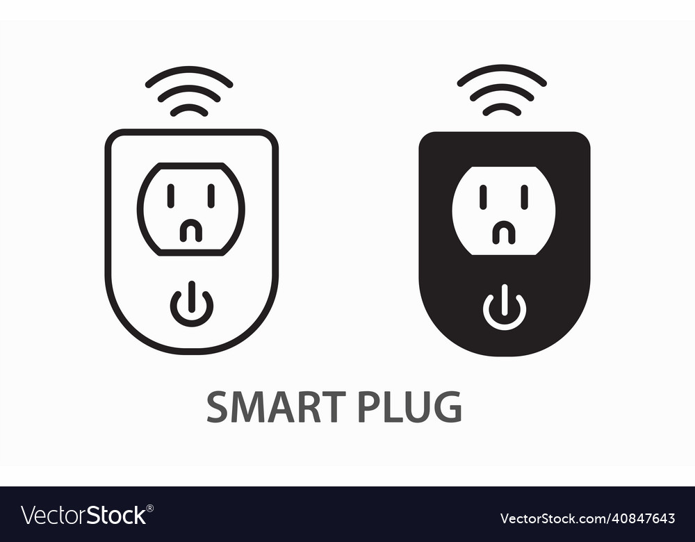 Smart socket icon black Royalty Free Vector Image