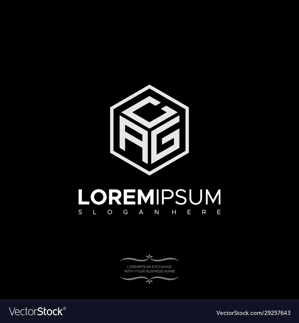 Three icon cag initial letters loop linked Vector Image