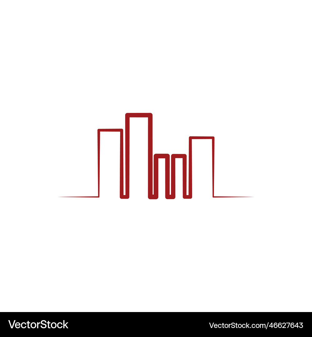 Town line buildings logo icon Royalty Free Vector Image