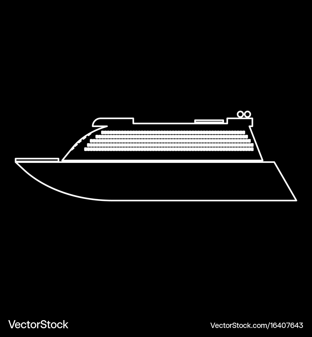 Transatlantic cruise liner white color path icon Vector Image