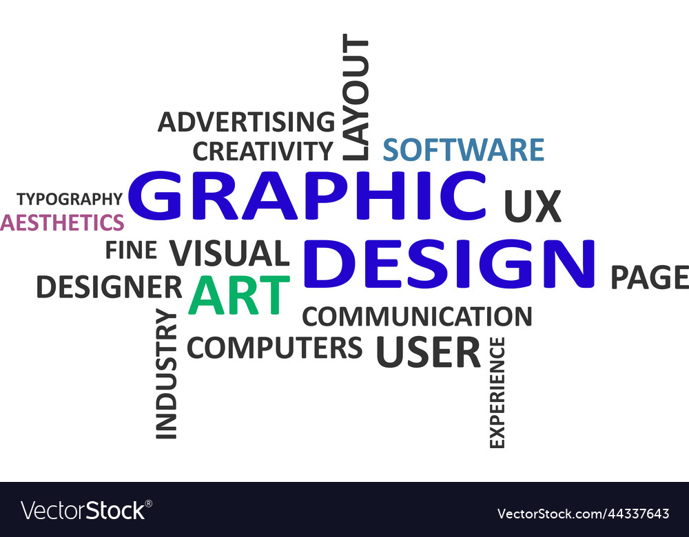 Word cloud - graphic design Royalty Free Vector Image