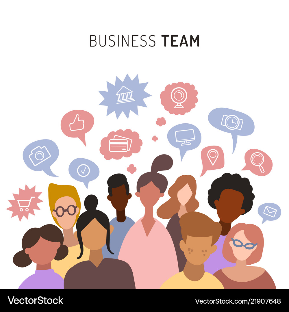 Business team sharing ideaschatting teamwork of Vector Image