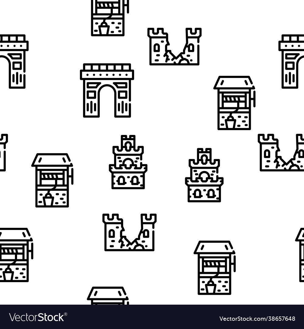 Castle construction seamless pattern Royalty Free Vector