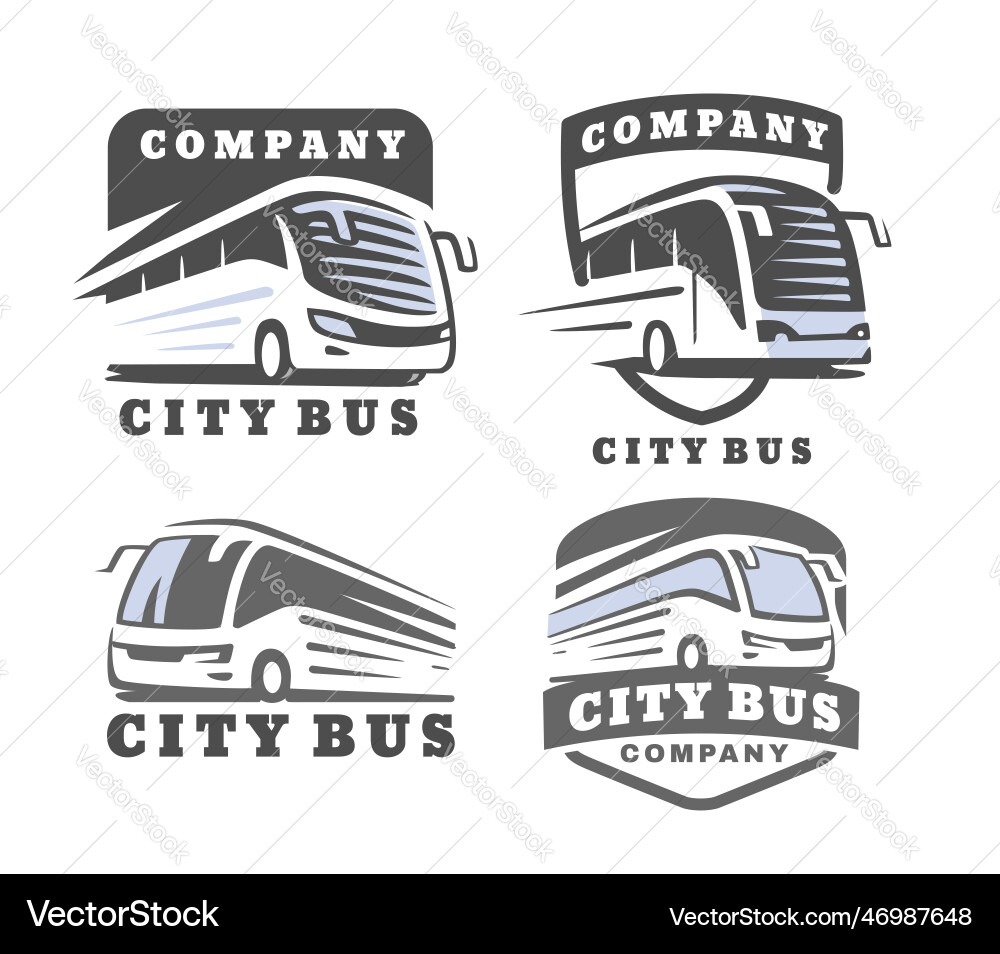 City bus logo on white background Royalty Free Vector Image