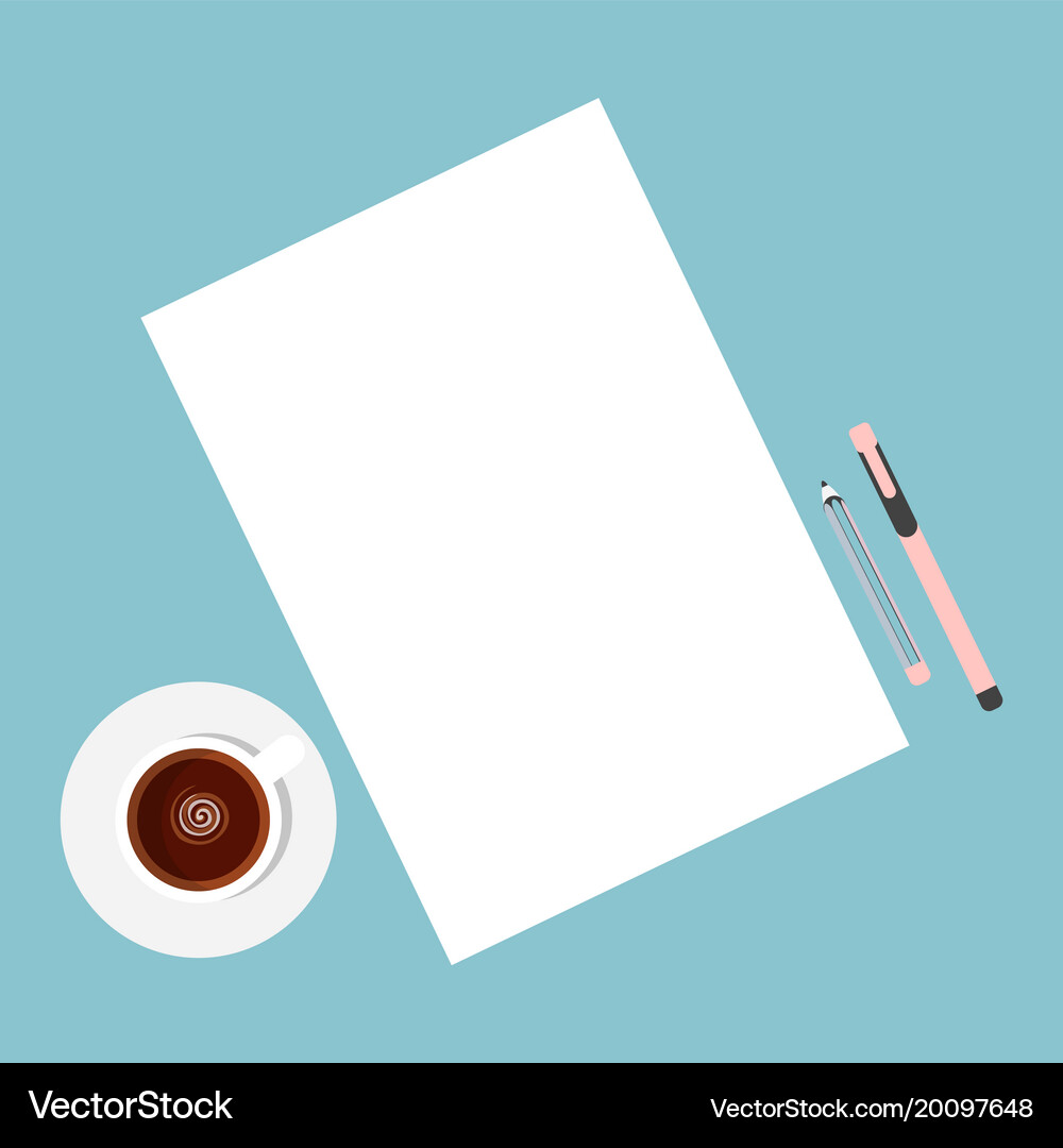 Flat template sheets of paper on the desktop Vector Image