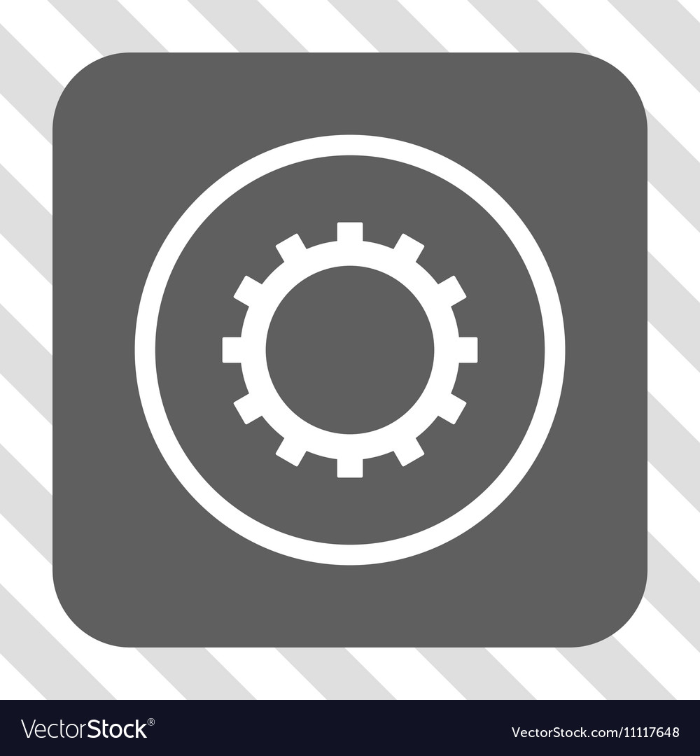 Gear rounded square button Royalty Free Vector Image