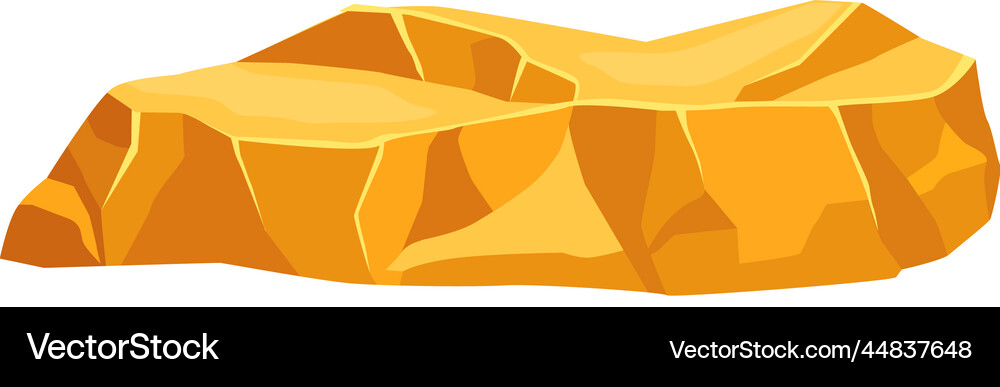 Golden stone formation mine game cartoon element Vector Image