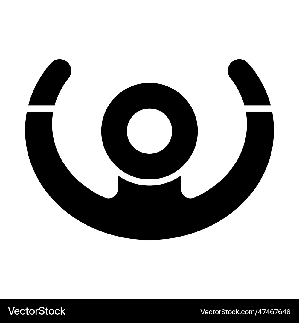 Plane steering wheel glyph icon for personal Vector Image