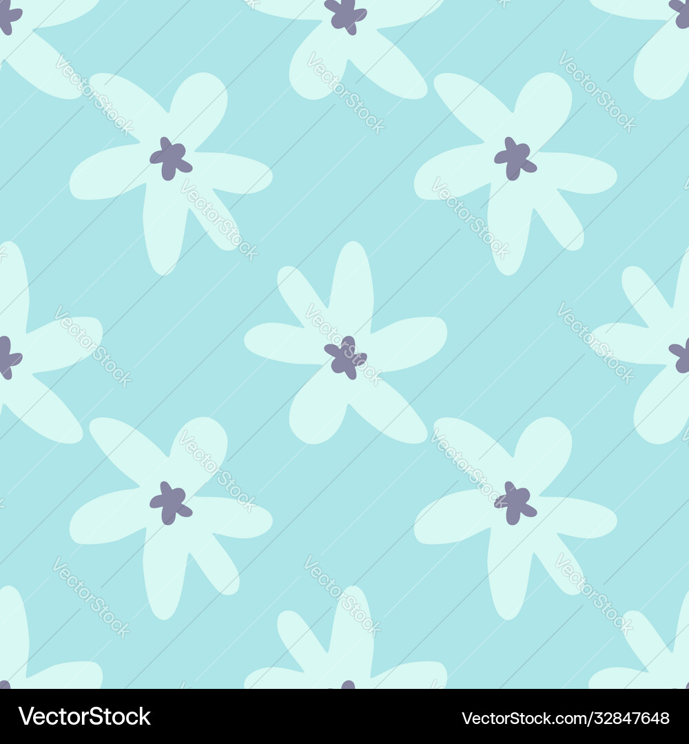 Seamless floral pattern with daisy in blue colors Vector Image