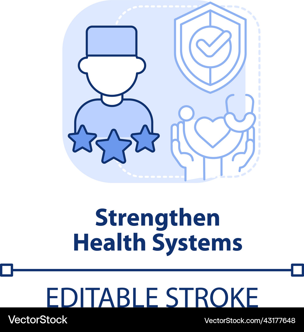 Strengthen health system light blue concept icon Vector Image
