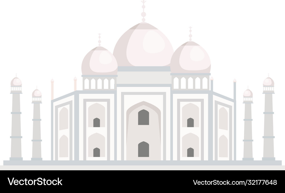 Taj mahal famous monument india Royalty Free Vector Image