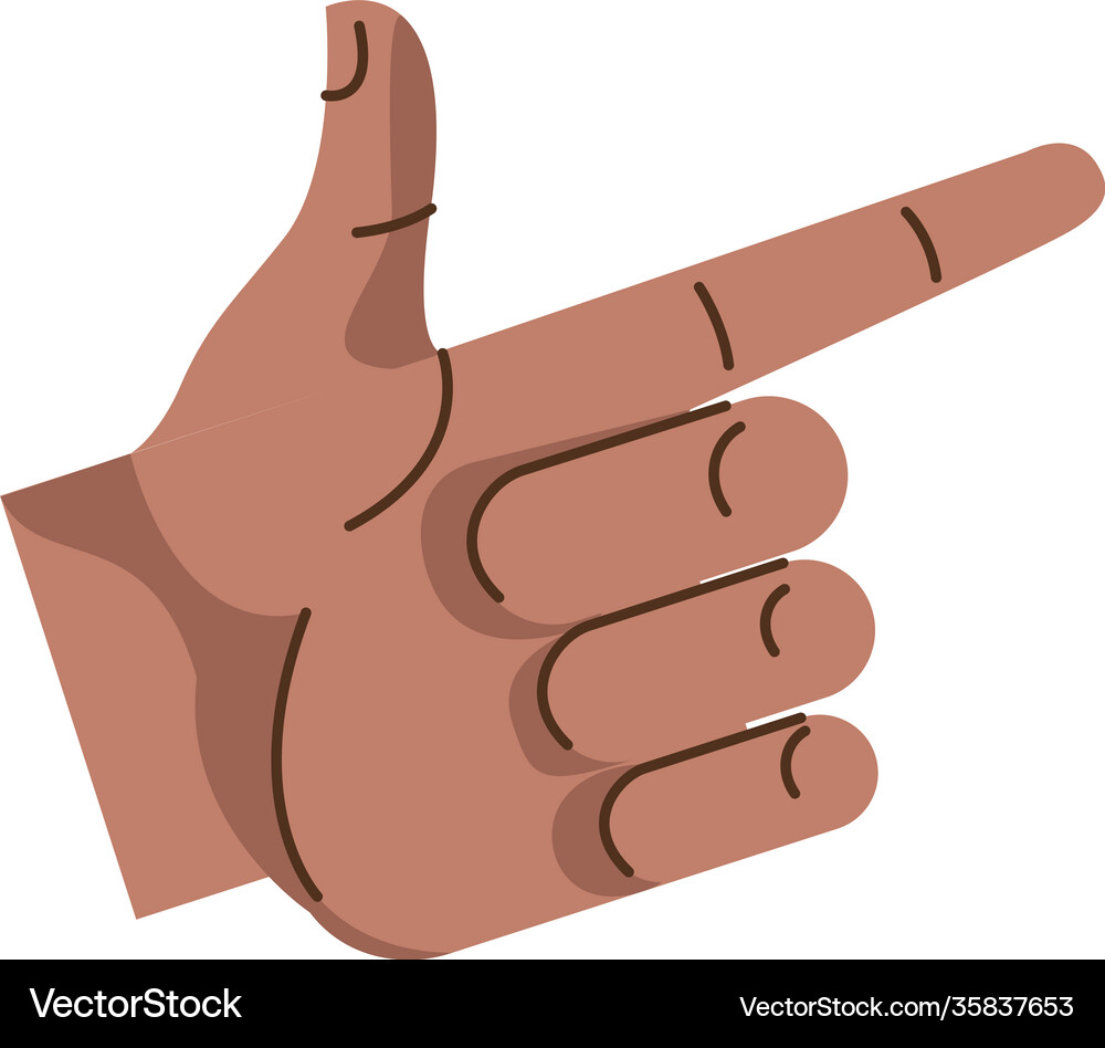 Afro hand human gun symbol gesture icon Royalty Free Vector