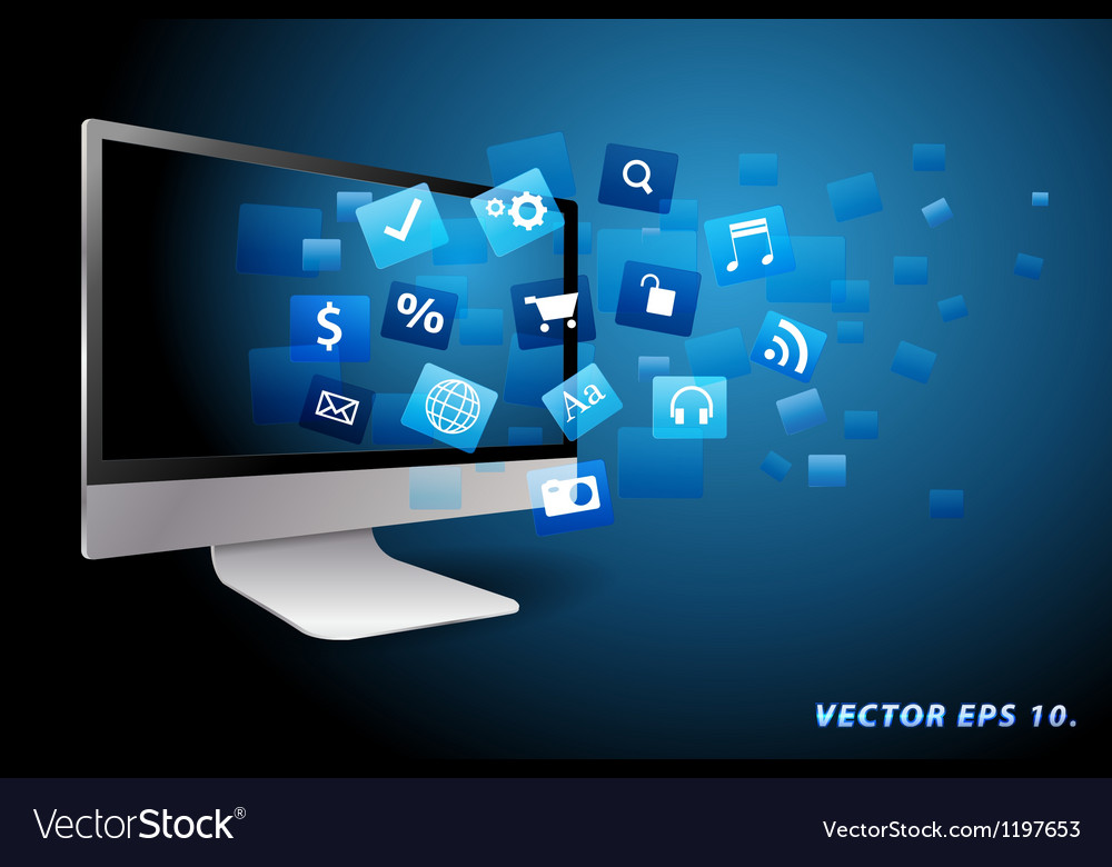Application computer concept Royalty Free Vector Image Application computer concept Royalty Free Vector Image