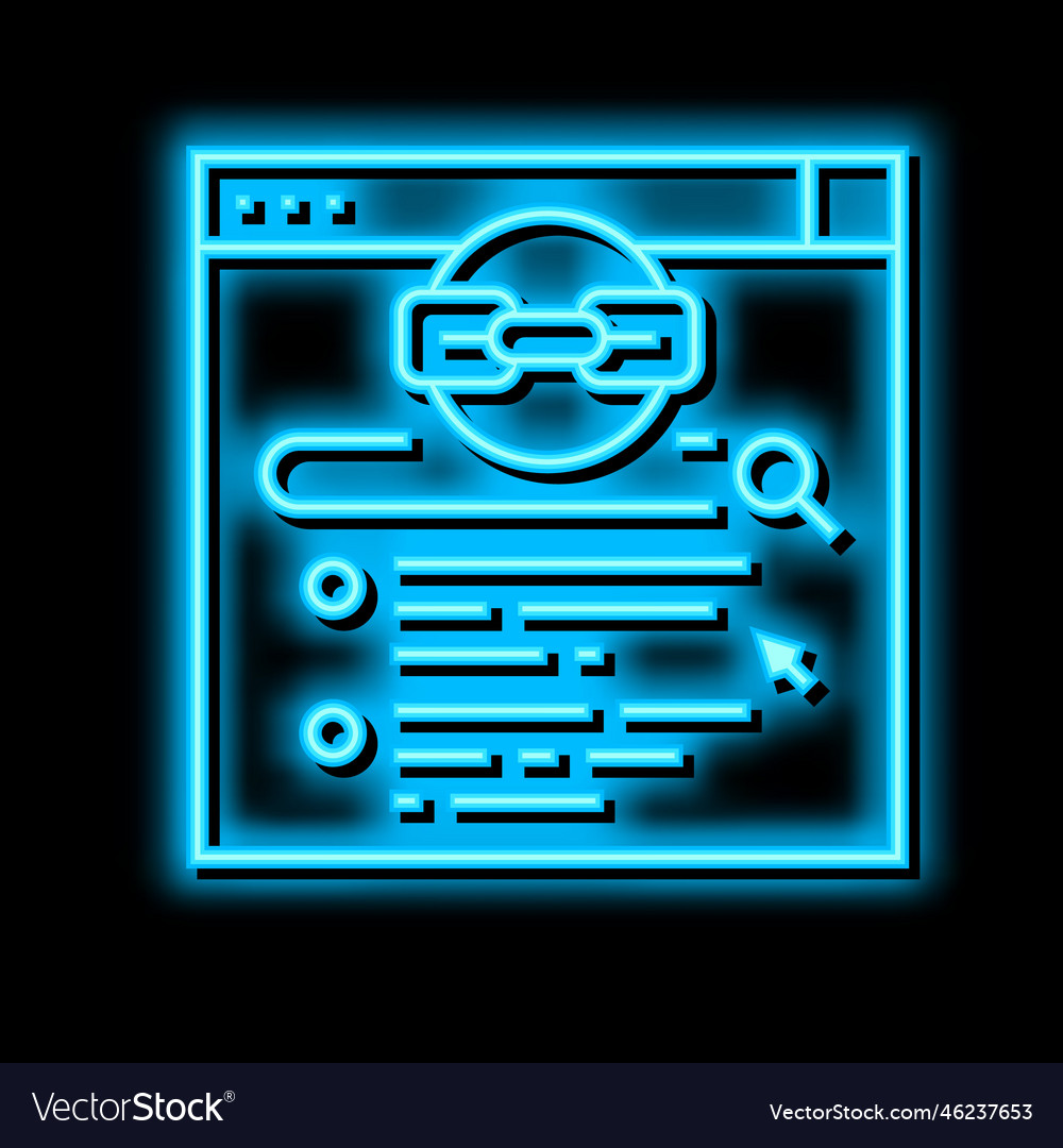 Authoritative link neon glow icon Royalty Free Vector Image