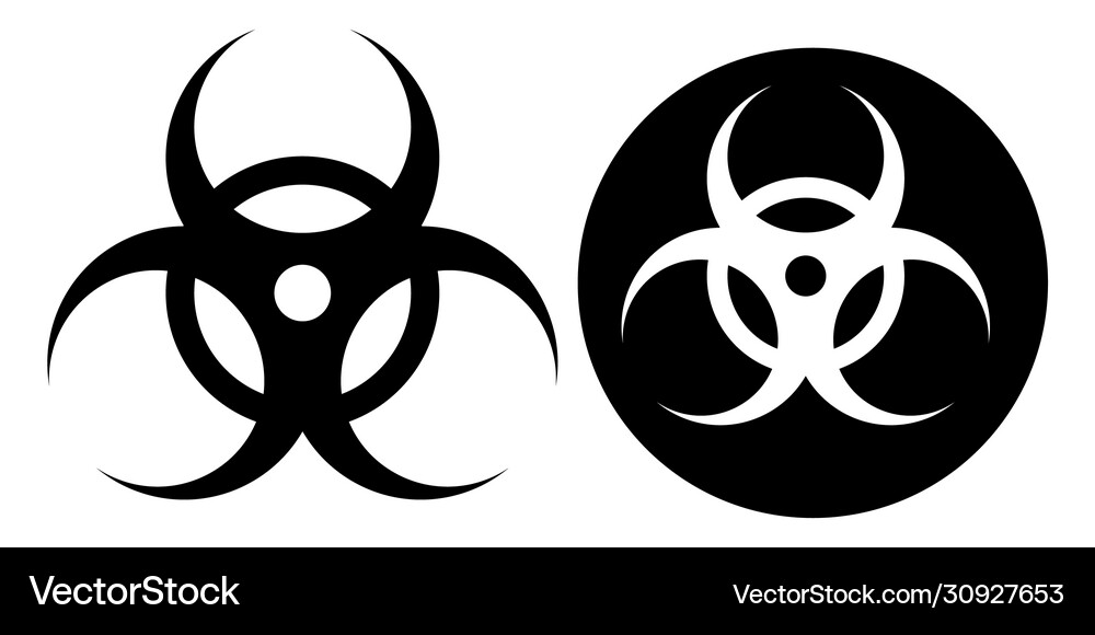 Biohazard or biological threat alert icon warning Vector Image