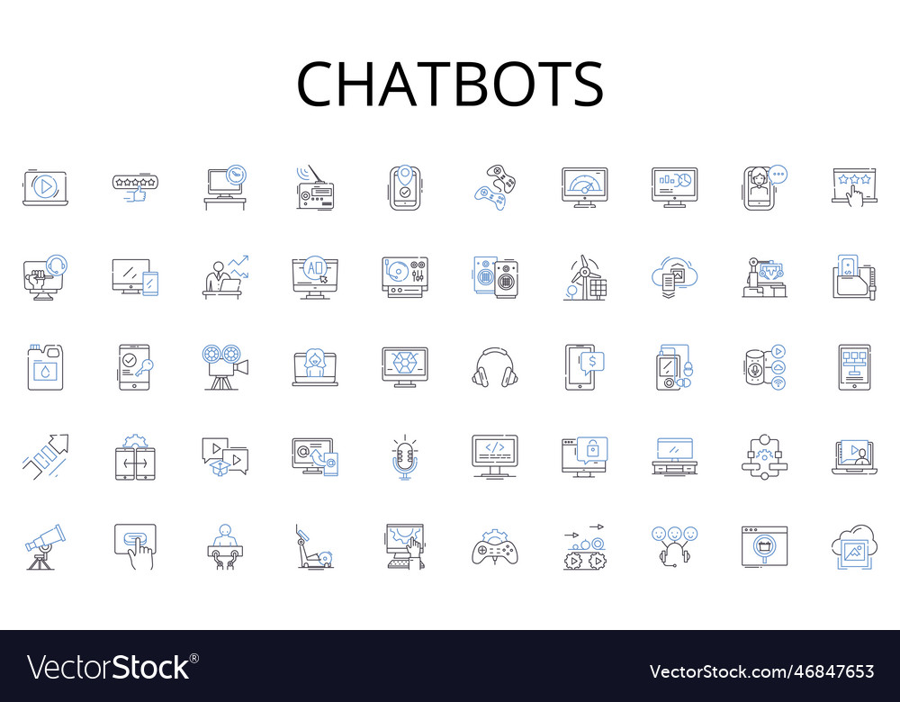 Chatbots line icons collection house apartment Vector Image Chatbots line icons collection house apartment Vector Image