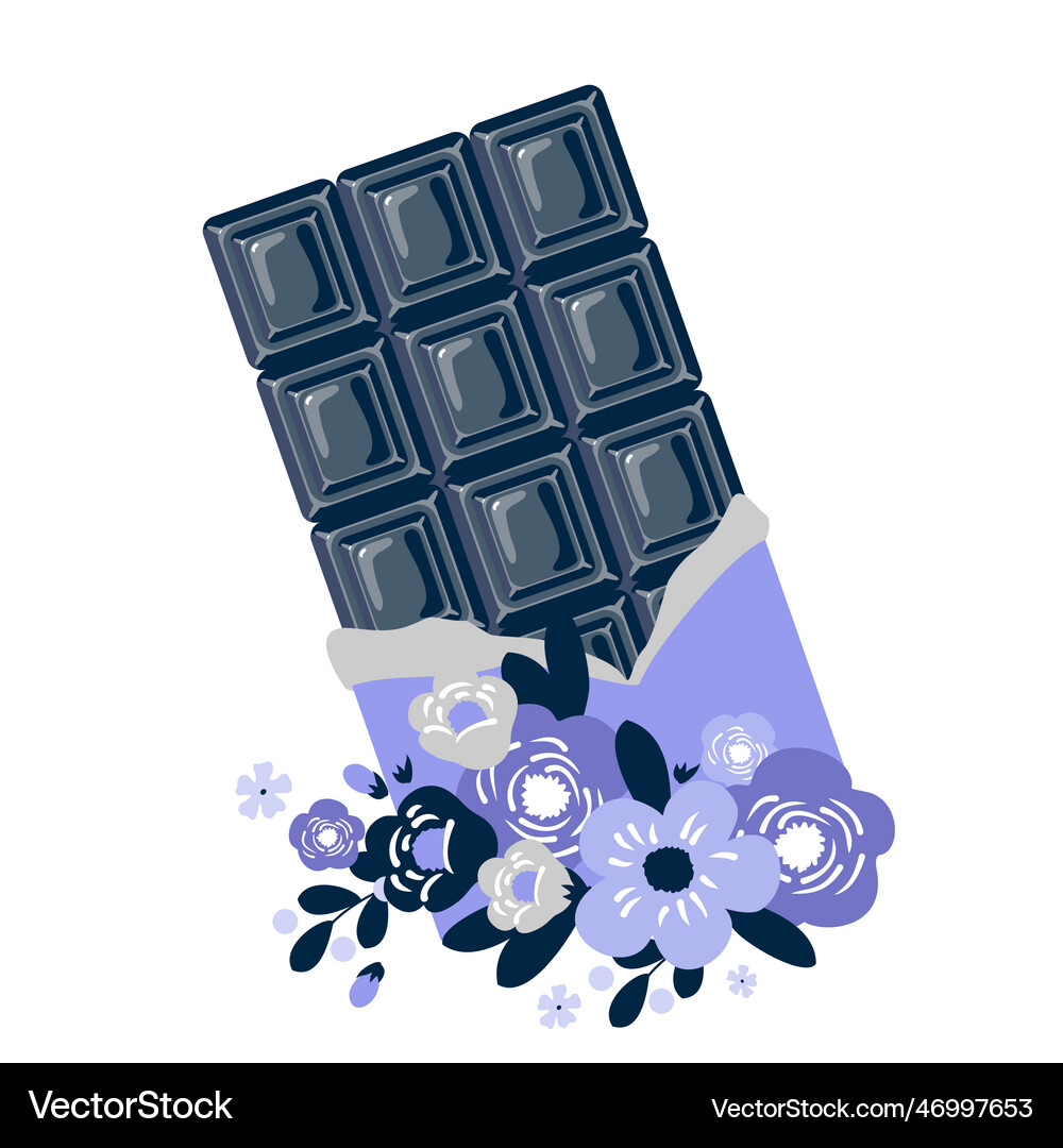 Chocolate flowers purple Royalty Free Vector Image