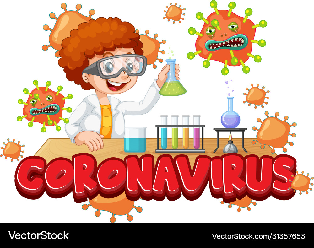 Experiment on coronavirus in lab Royalty Free Vector Image