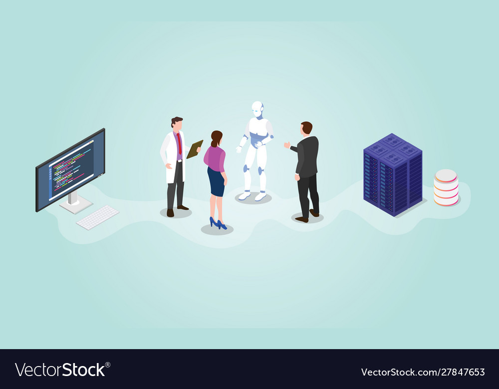 Future technology robot ai artificial Royalty Free Vector
