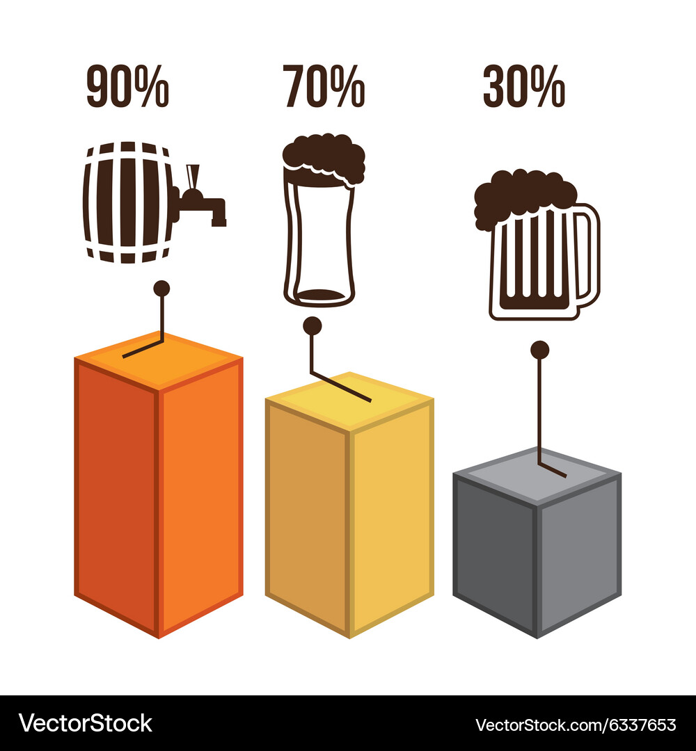 Infographics beer design Royalty Free Vector Image