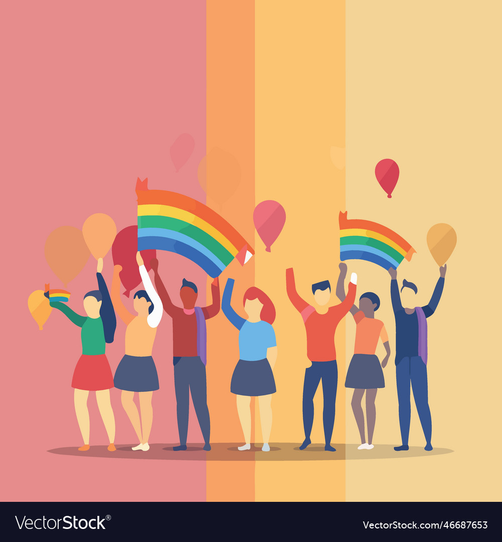 Lgbt pride day and month gay parade Royalty Free Vector