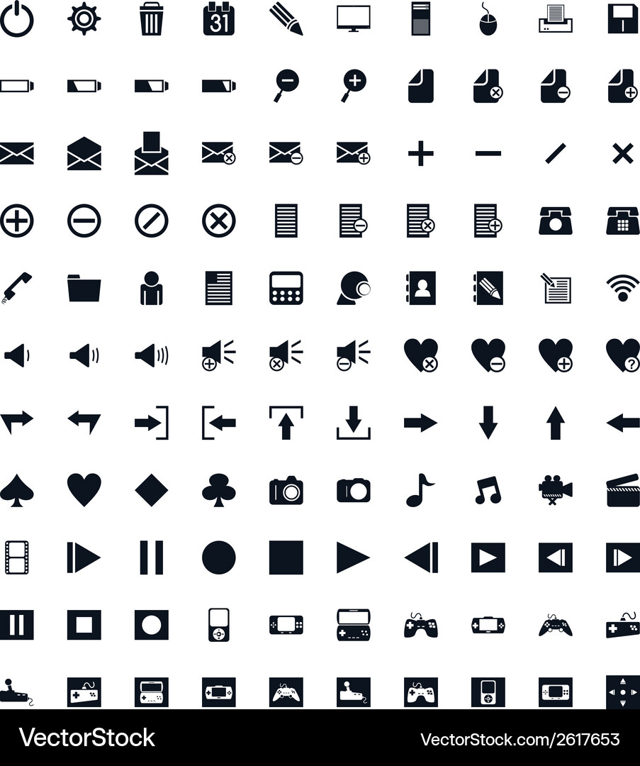 Media icons Royalty Free Vector Image - VectorStock