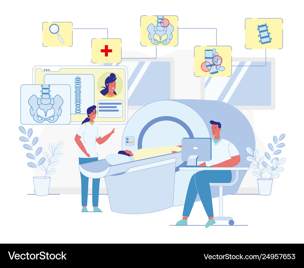 Mri scanning for spine diseases diagnostics Vector Image