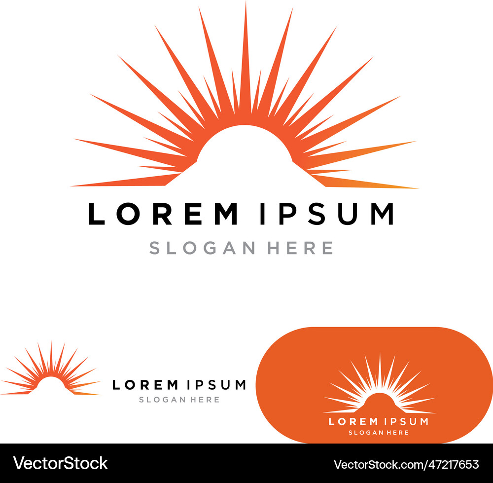 Ocean sunset logo design inspiration isolated Vector Image