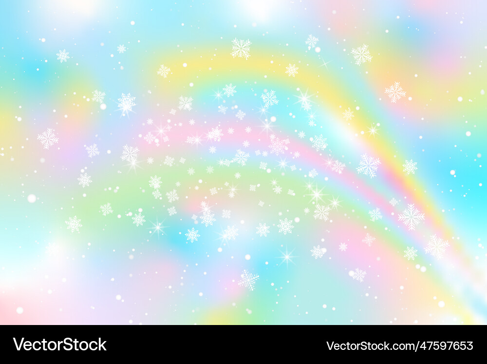 Pastel snow flake glow star background colorful Vector Image